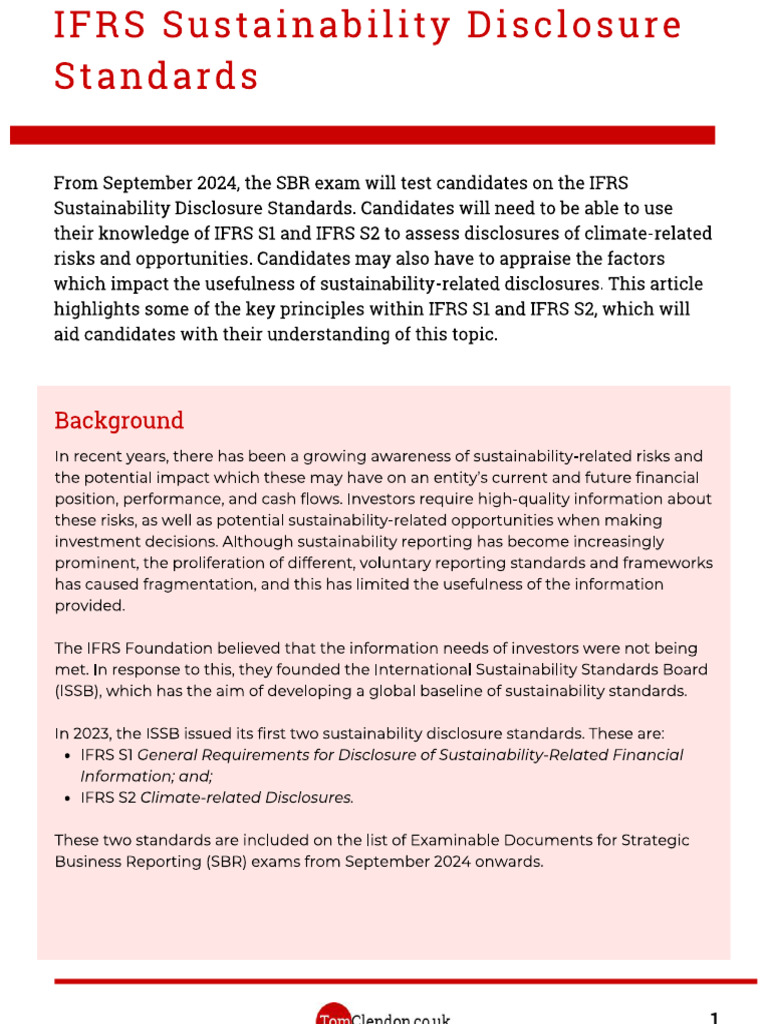 IFRS S1 and S2 Notes | PDF