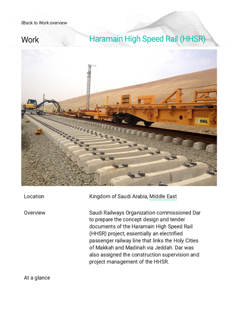 Dar Al-Handasah - Work - Haramain High Speed Rail (HHSR) . | PDF