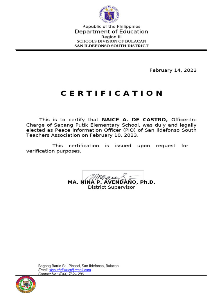 Certification | PDF