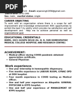 MBBS DOCTOR - Resume CV Format, CV Sample, Model, Example, BioData ...