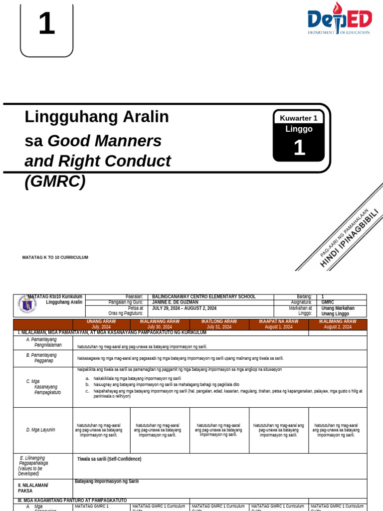 Q1 W1 GMRC | PDF