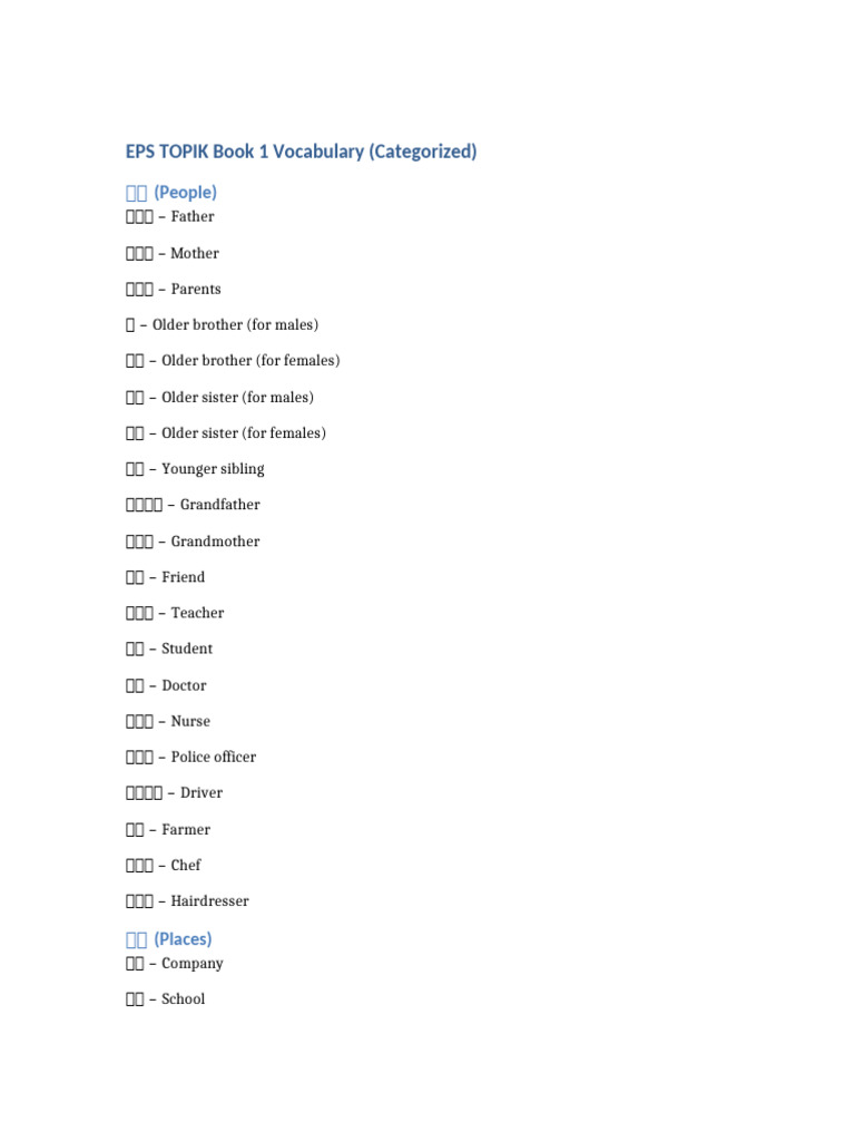Eps Topik Book1 Vocab | PDF