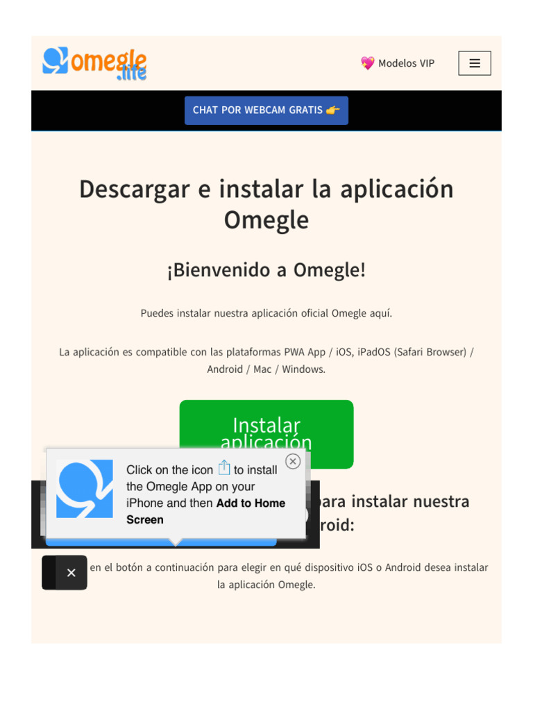 Descargar - Instalar Omegle - Omegle | PDF
