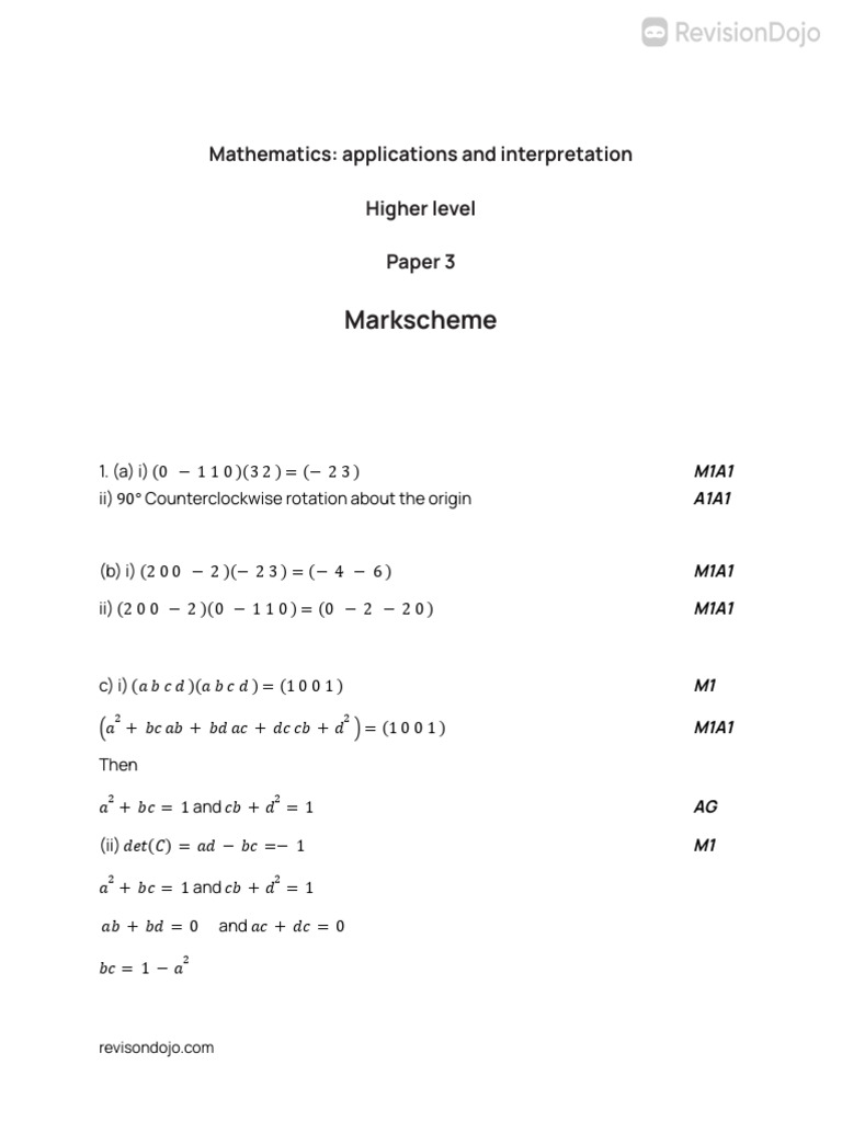 Math AI HL Predicted Paper 3 Markscheme | PDF | Methodology ...