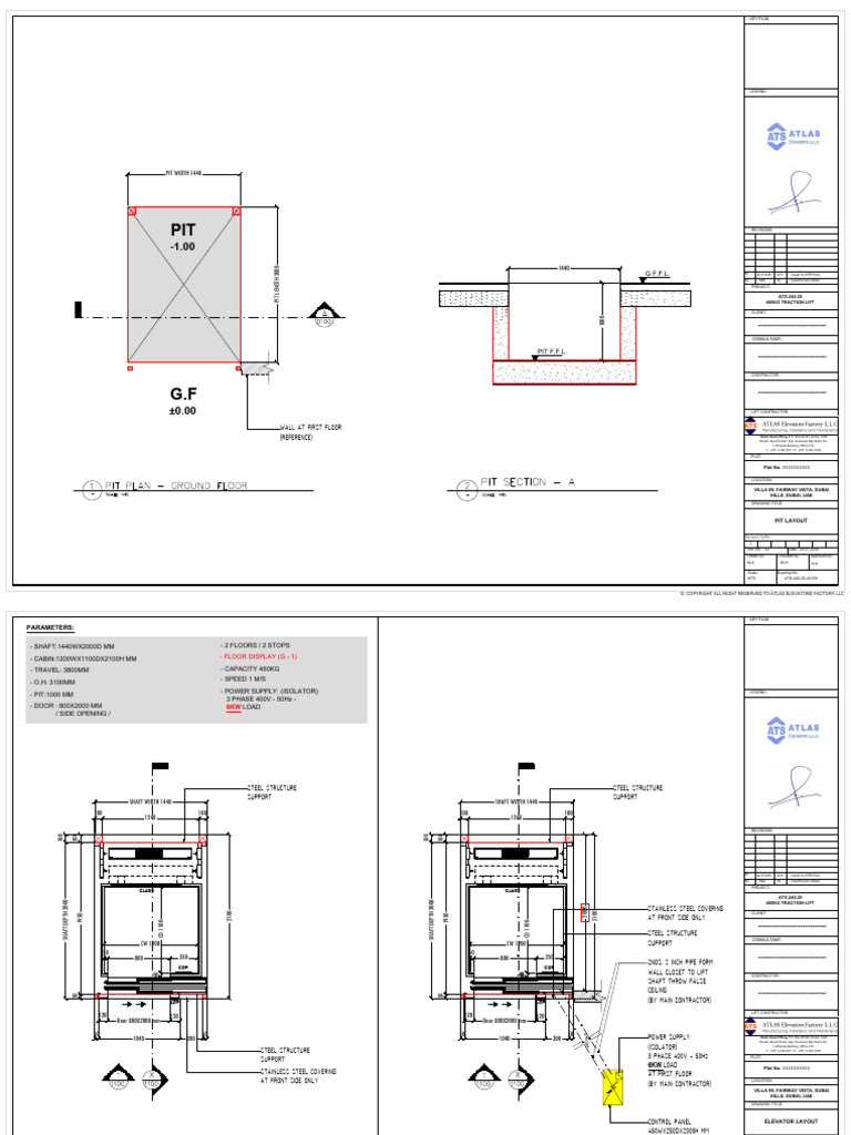 Elevator Floor Plan and Layout Details | PDF | Elevator
