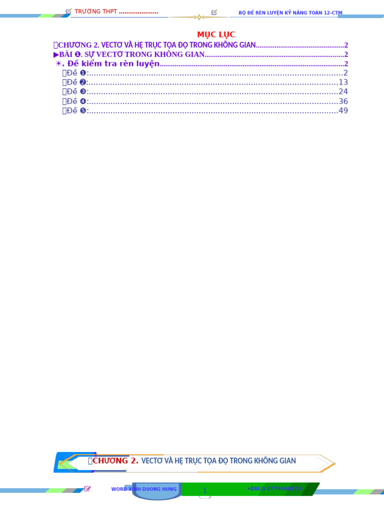 Hh12 c2 b1 Vecto Trong Khong Gian | PDF