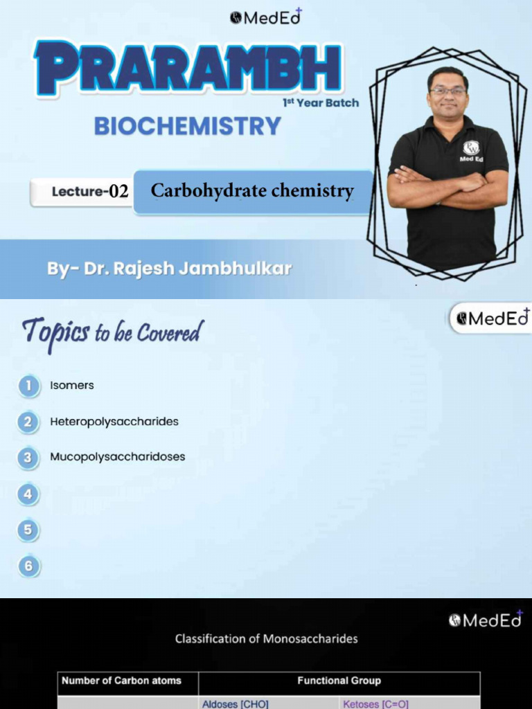Carbohydrate Chemistry 02 - Class Notes PDF | PDF