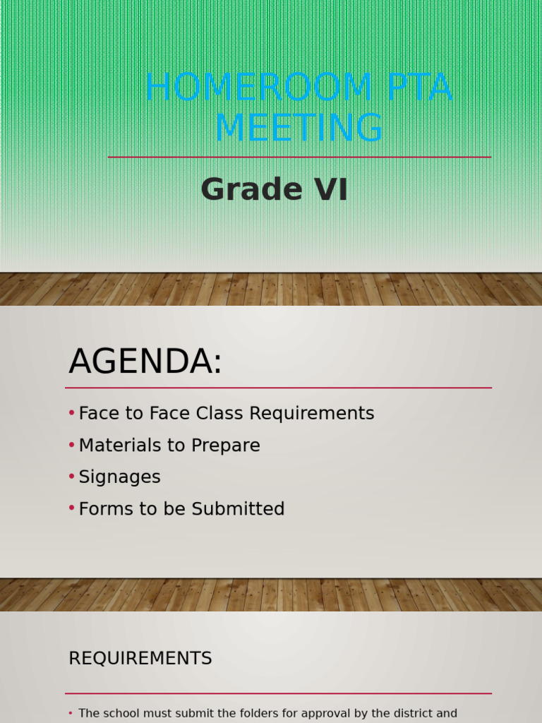 Homeroom PTA Meeting | PDF