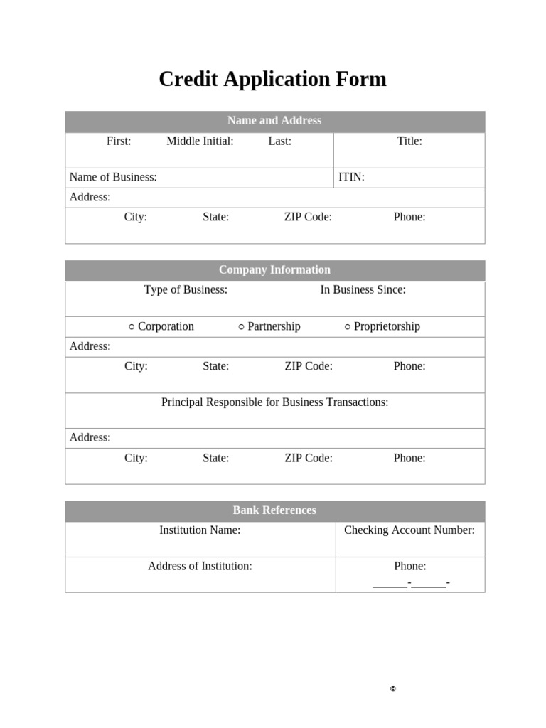 Main Credit Application Form (1) | PDF | Service Industries | Business ...