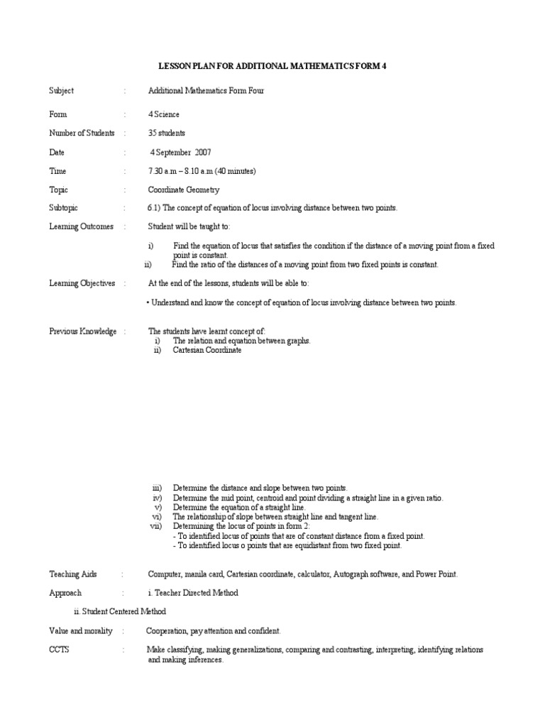 Equation of Locus | Download Free PDF | Line (Geometry) | Equations