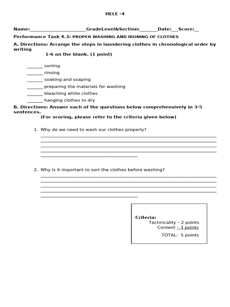 Proper Washing and Ironing Guide | PDF