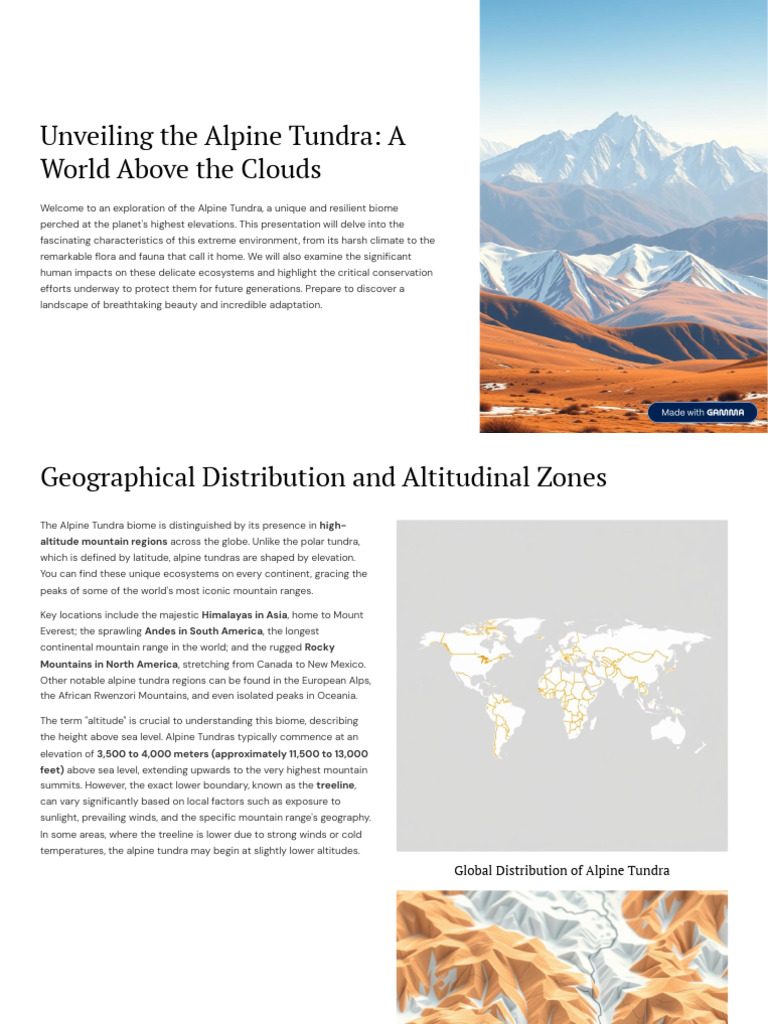 Unveiling The Alpine Tundra A World Above The Clouds | PDF ...