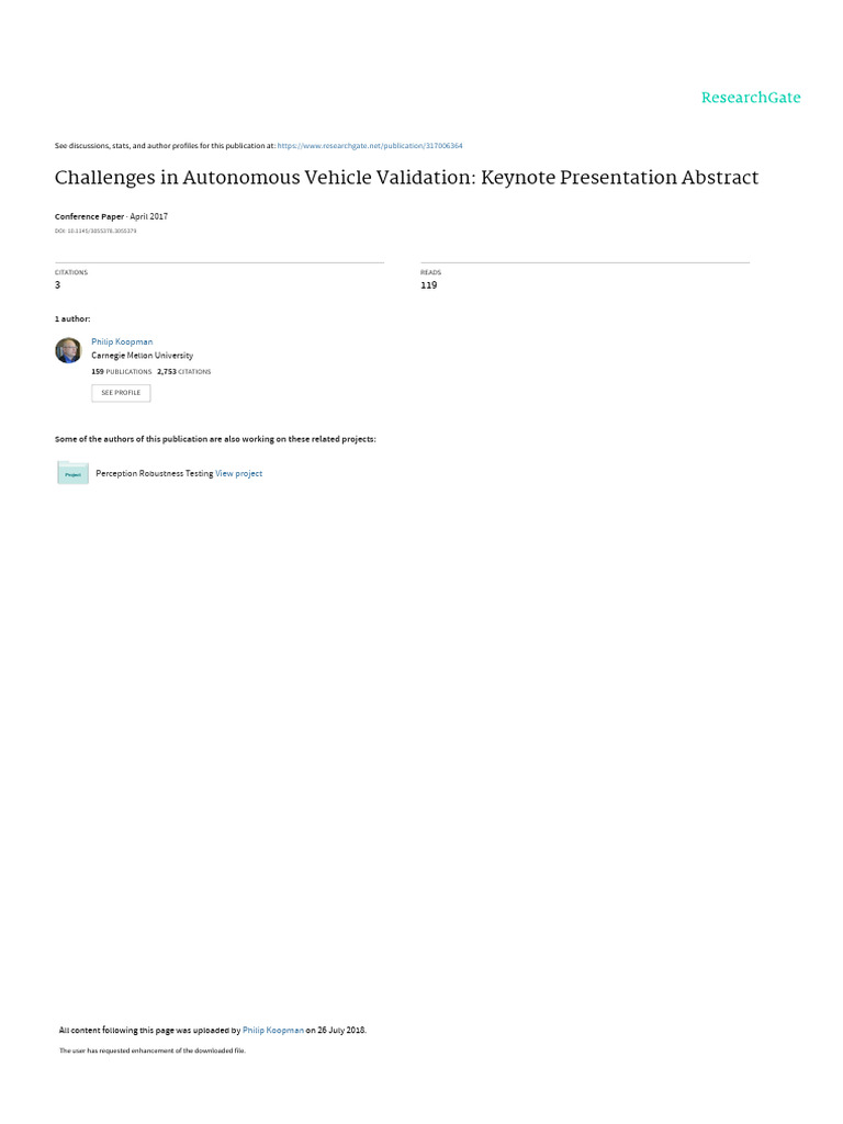 Challenges in Autonomous Vehicle Validation | PDF | Autonomy | System