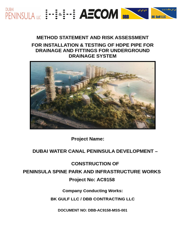 HDPE Pipe Installation Method Statement | PDF | Pipe (Fluid Conveyance ...