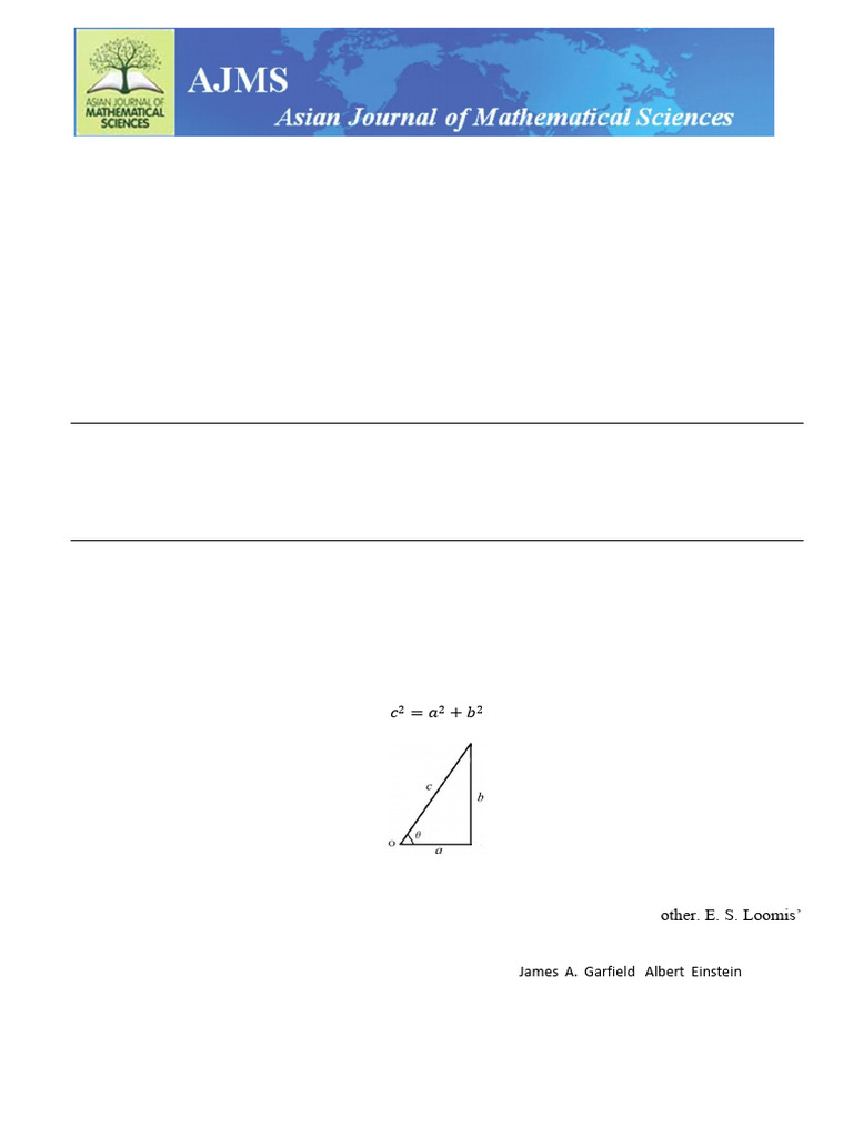 A New Proof of The Pythagorean Theorem Using A Rhombus | PDF ...