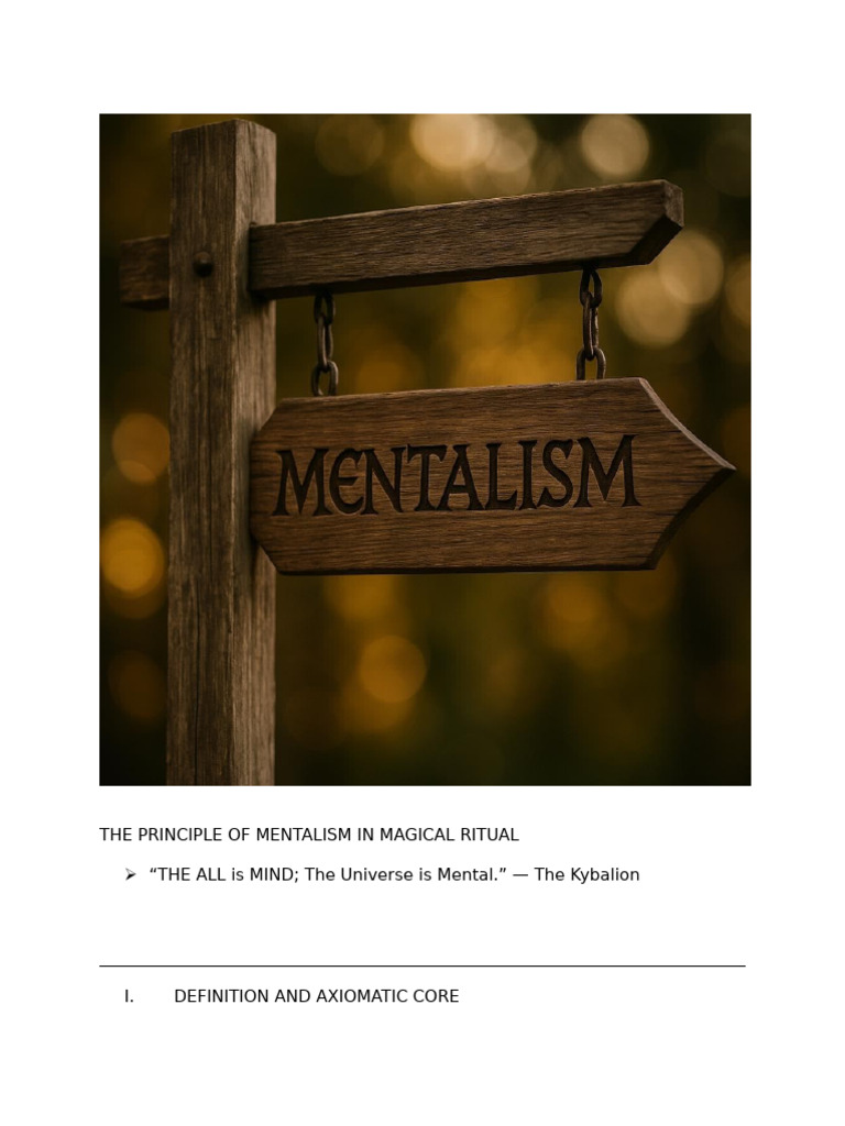 Principle of Mentalism - A Magical 333 Lesson | PDF | Hermeticism | Alchemy
