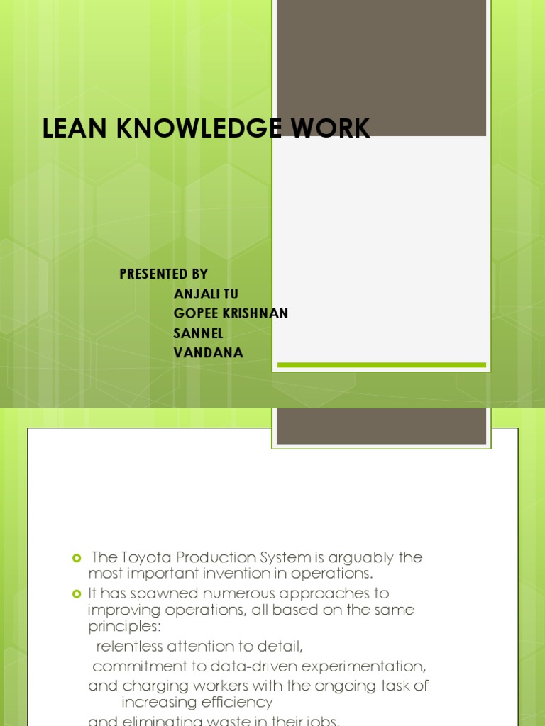 Lean Knowledge Work | PDF | Operations Management | Knowledge
