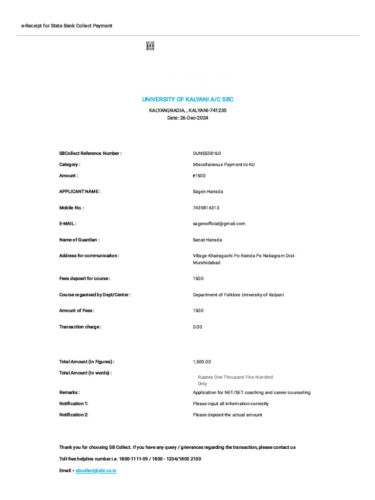 SB Collect For NET Coaching | PDF | Payments