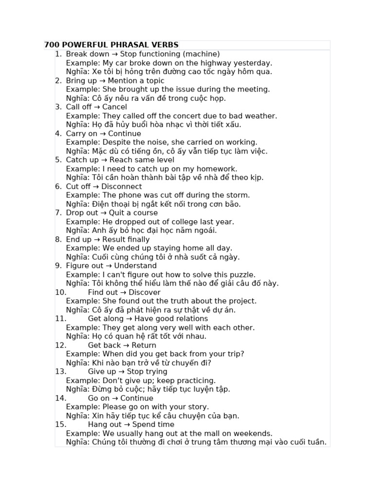 700 Powerful Phrasal Verbs | PDF