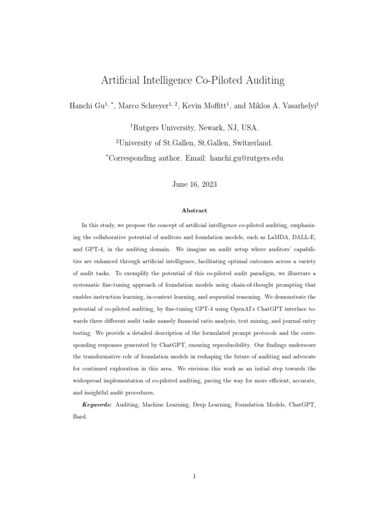 AI Co-Piloted Auditing Techniques | PDF | Machine Learning | Audit