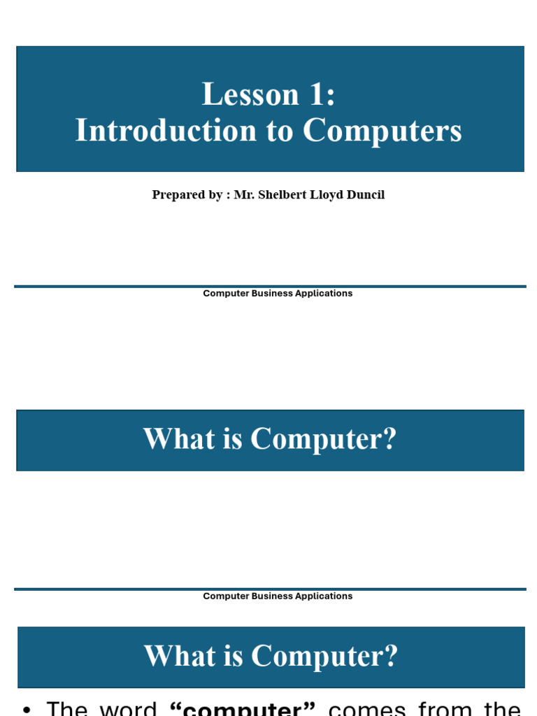 Lesson 1 Computer Fundamentals | PDF | Computer Keyboard | Computer Monitor