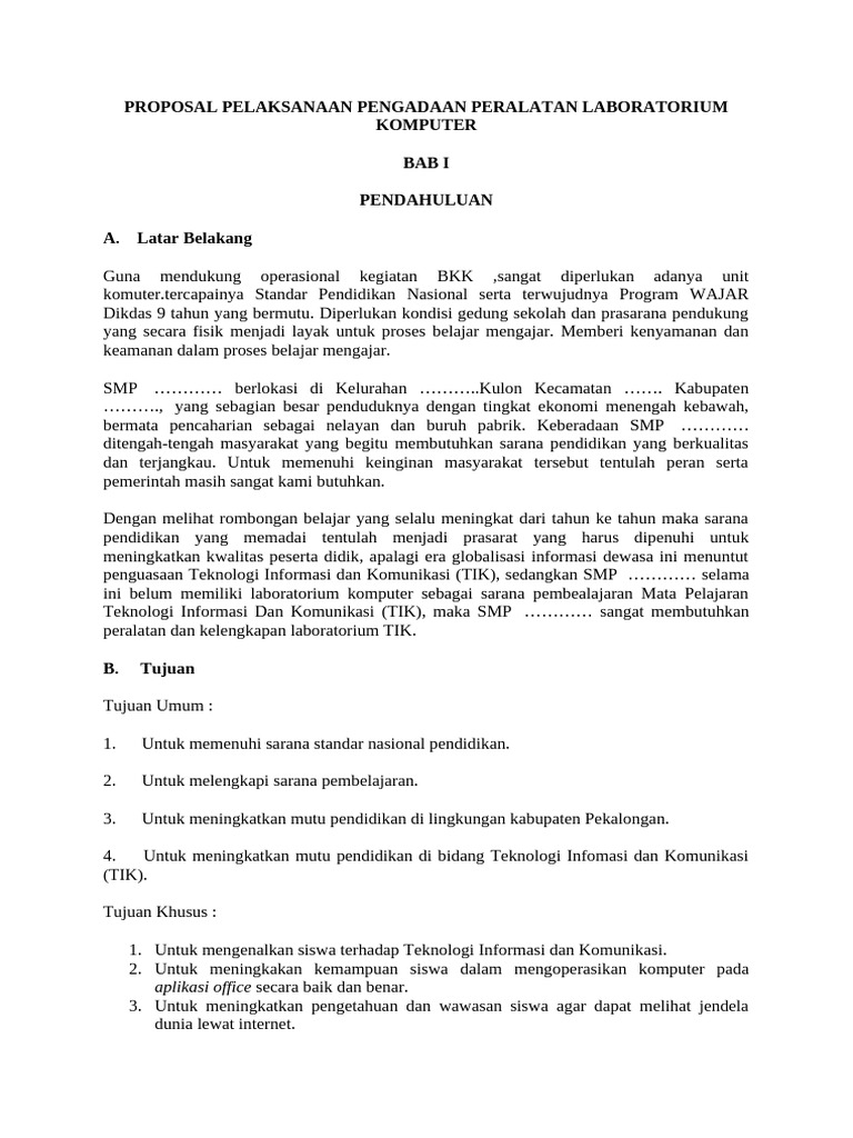 Metode Pengadaan Laboratorium TIK | PDF