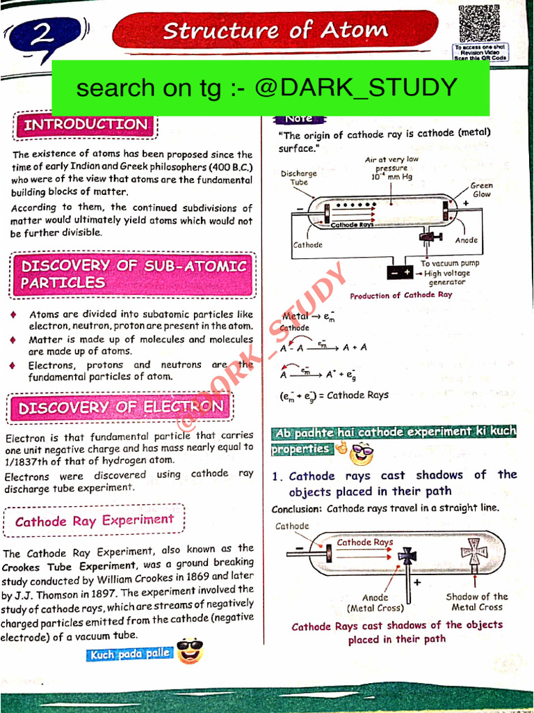 Structure of Atom - EAJEE NOTES | PDF