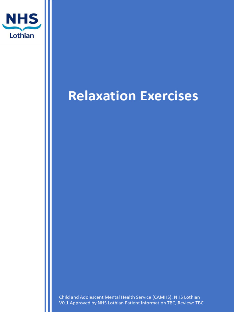Relaxation For CYP CAMHS NHS Lothian | PDF | Relaxation (Psychology ...