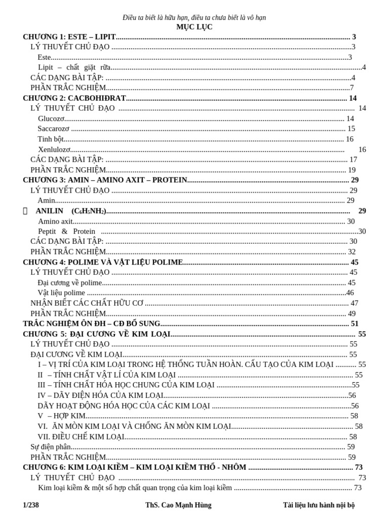 Full Tai Lieu Hoa Hoc Lop 12 | PDF