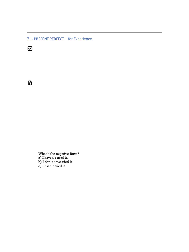 Repaso Present Perdfect | PDF