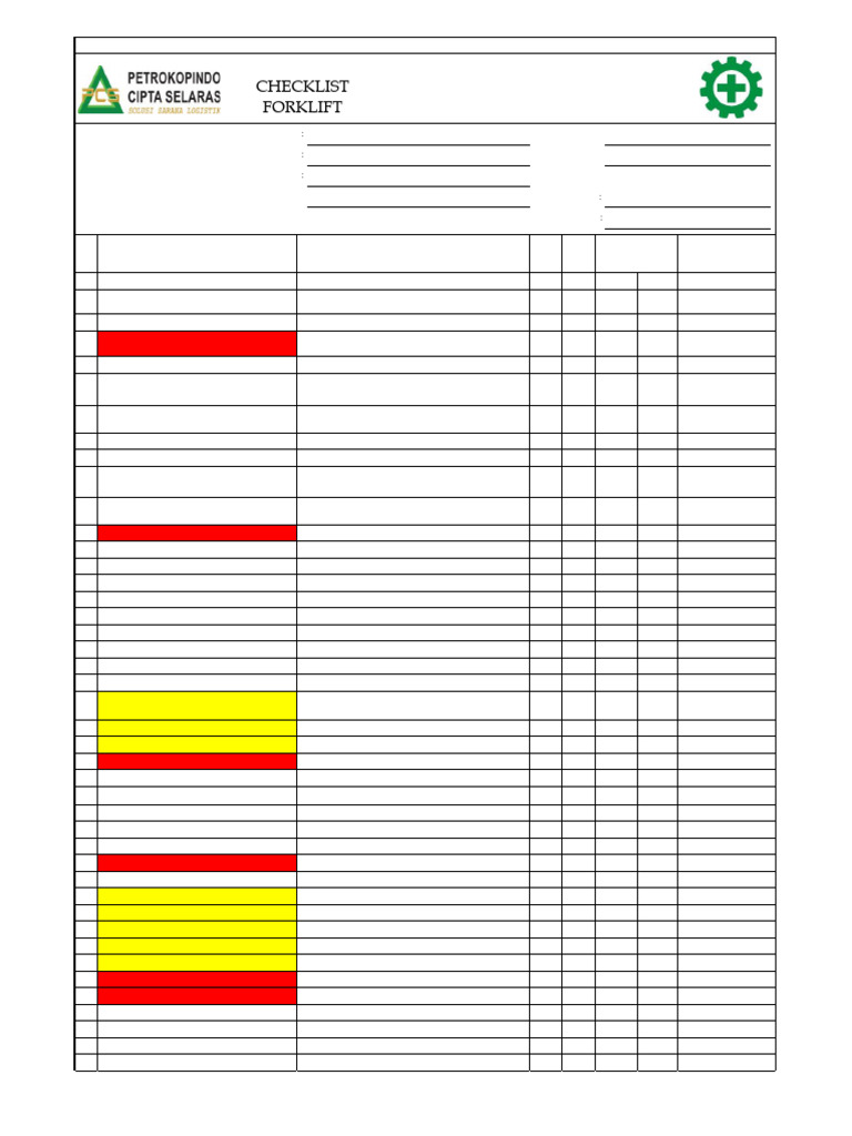 Form Inspeksi Forklift | PDF
