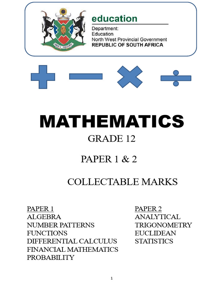 NW Maths p1 and 2 Collectable Marks Material 2025 | PDF | Circle | Interest