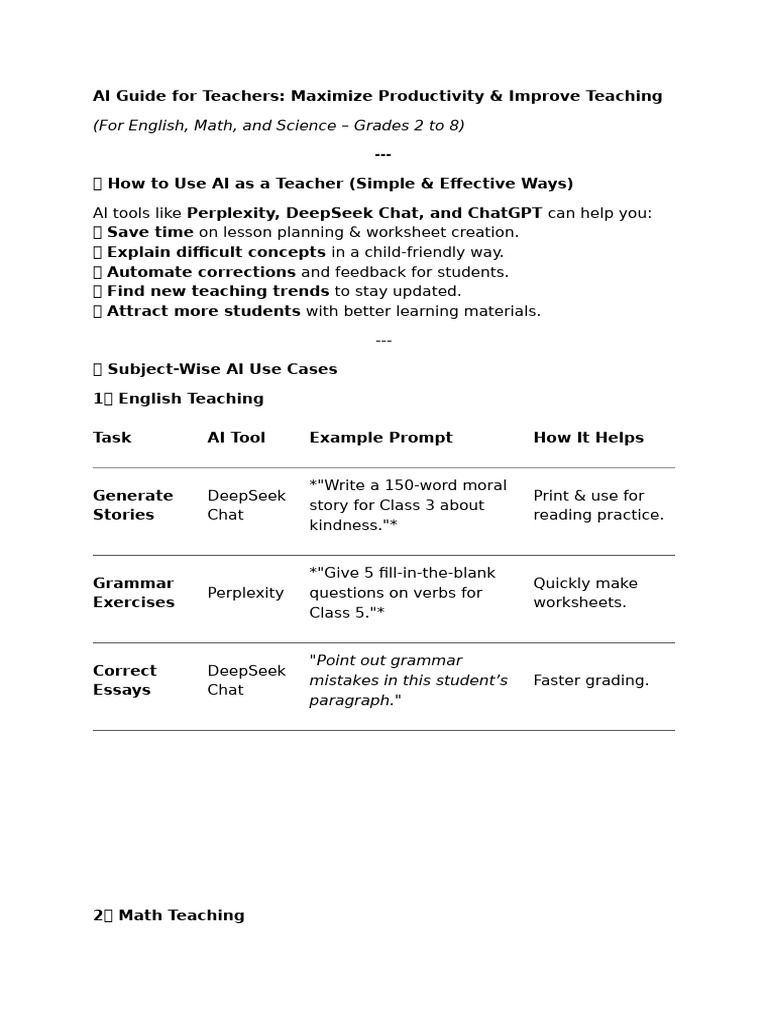 Teaching Made Easier With AI - A Friendly Handbook | PDF | Artificial ...