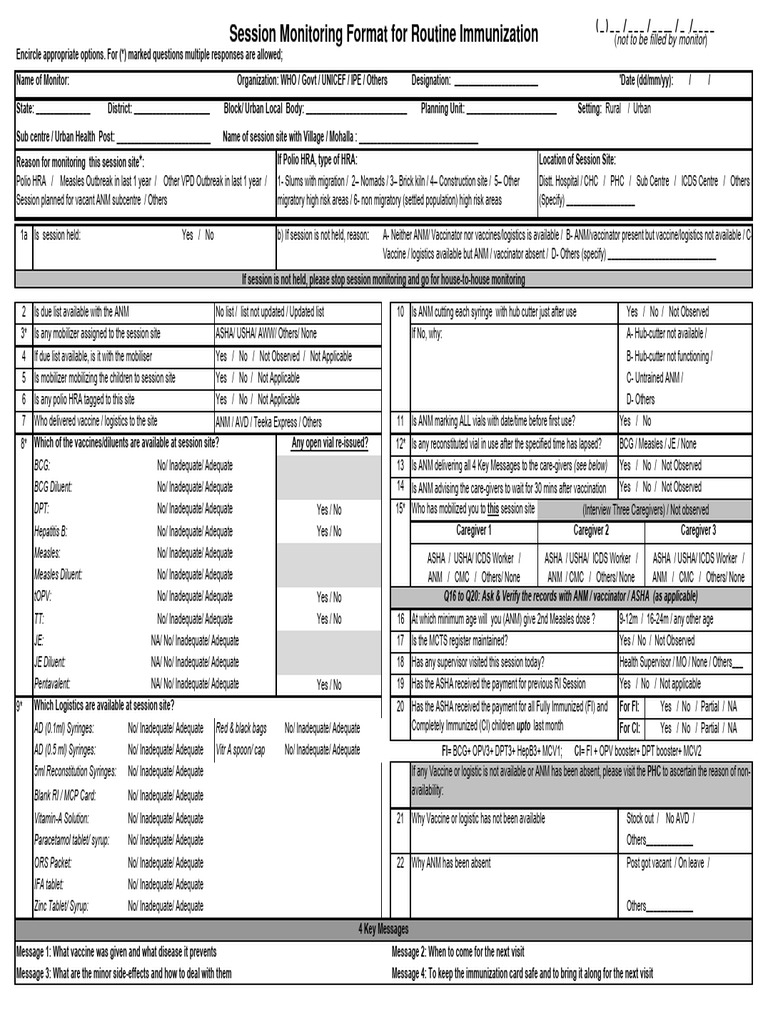 RI Session Monitoring Form PDF | PDF | Medical Specialties | Biotechnology