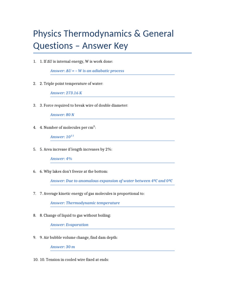Thermodynamics Answers Ahmad | PDF | Temperature | Thermometer