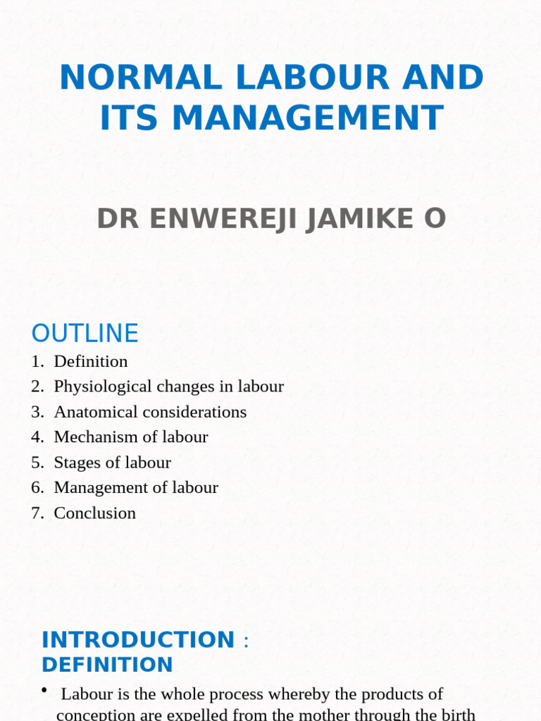 Management of Normal Labour | PDF | Childbirth | Pelvis