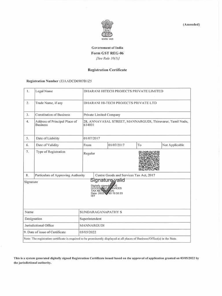 GST Certificate | PDF