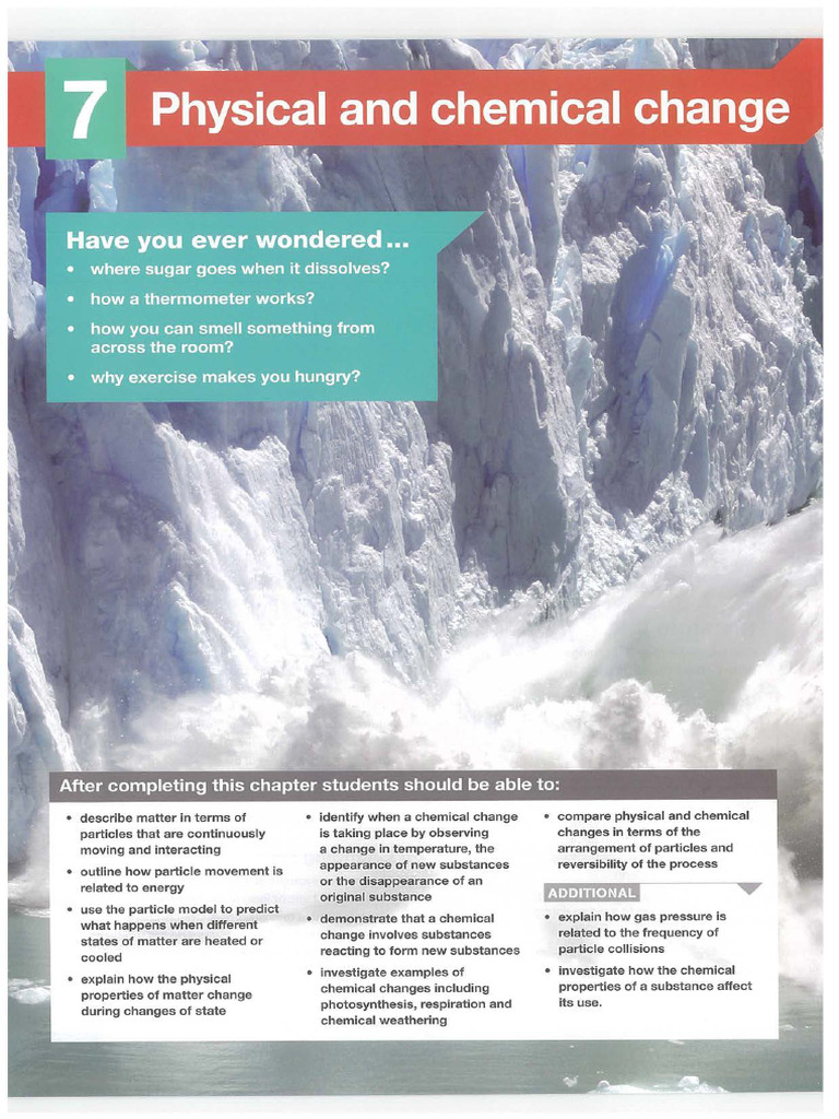Pearson Science 8 CHAPTER 07 Physical and Chemical Change | PDF