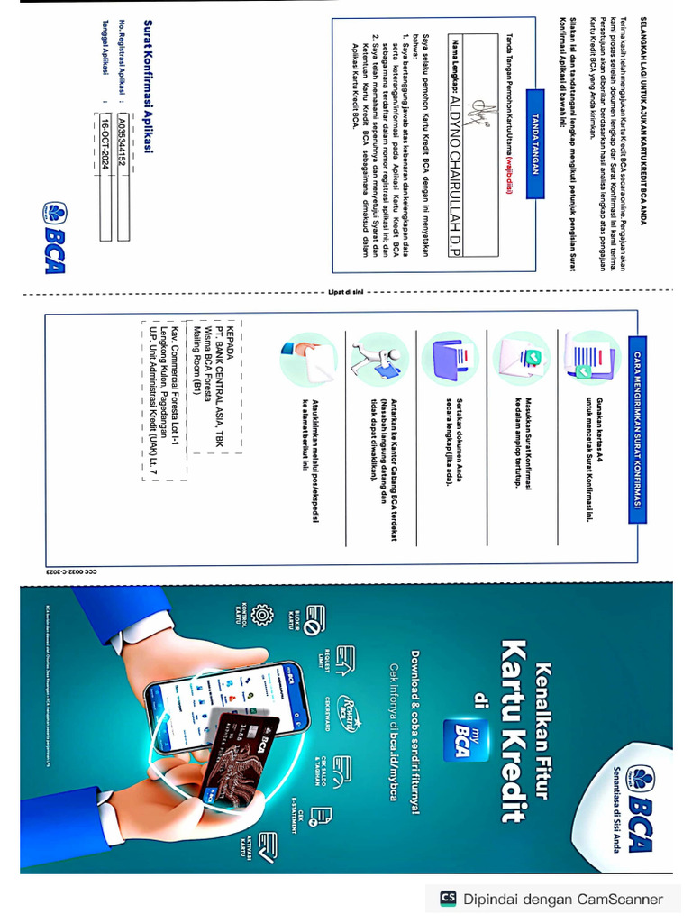Pengajuan Credit Card Bca | PDF