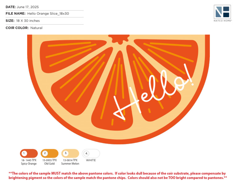 Hello Orange Slice 18x30 SPEC | PDF