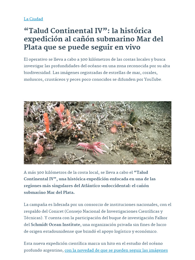 Expedición Talud Continental IV en Mar del Plata | PDF | océano ...