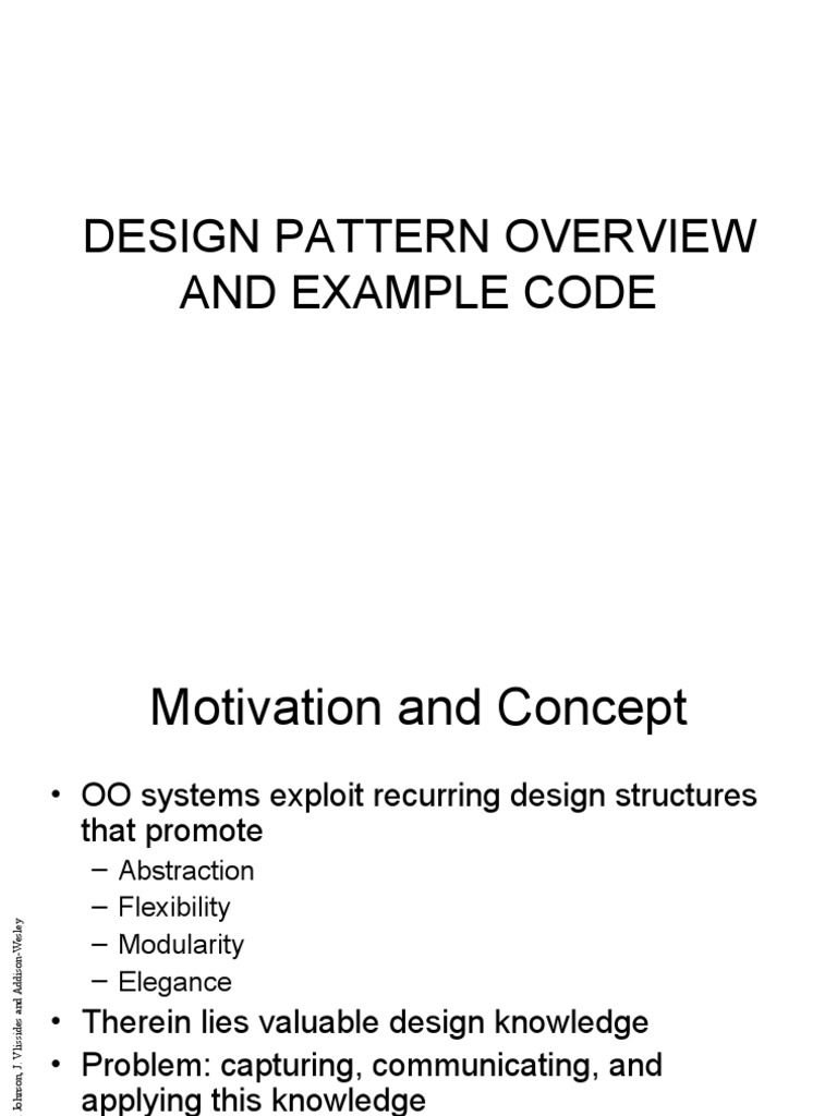 Dpatterns Overview Examples | PDF | Software Design Pattern | Class ...