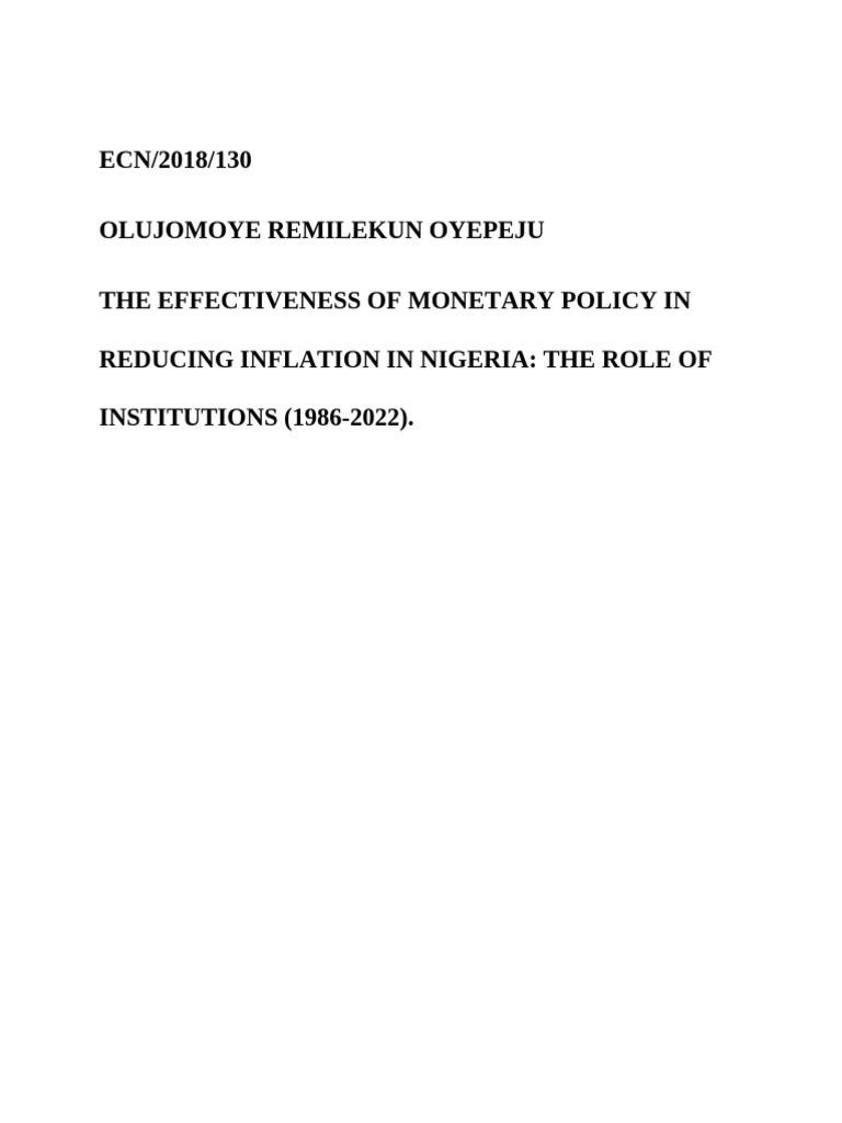 Remilekun Chapter 2 Clean Sheet - R1 | PDF | Cost Of Living | Inflation