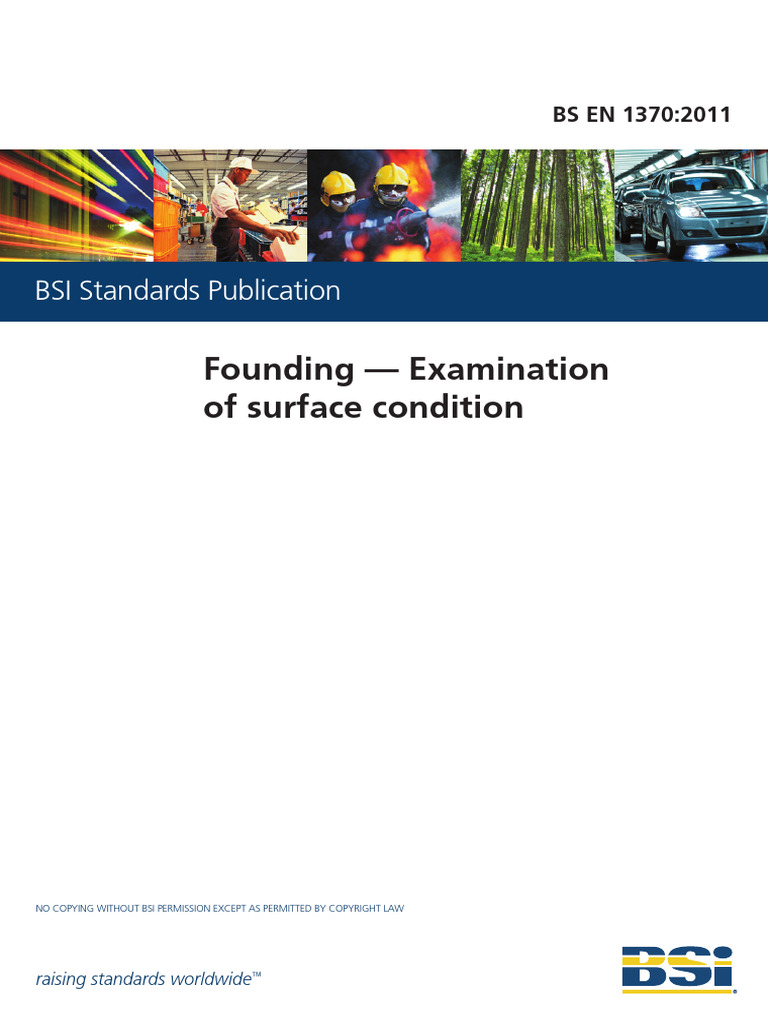 EN 1370:2011 Surface Condition Standards | PDF