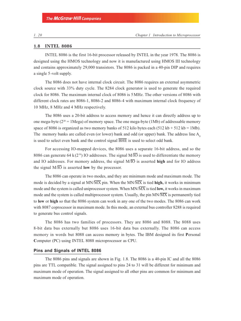 Overview of Intel 8086 Microprocessor | PDF | Computer Architecture ...
