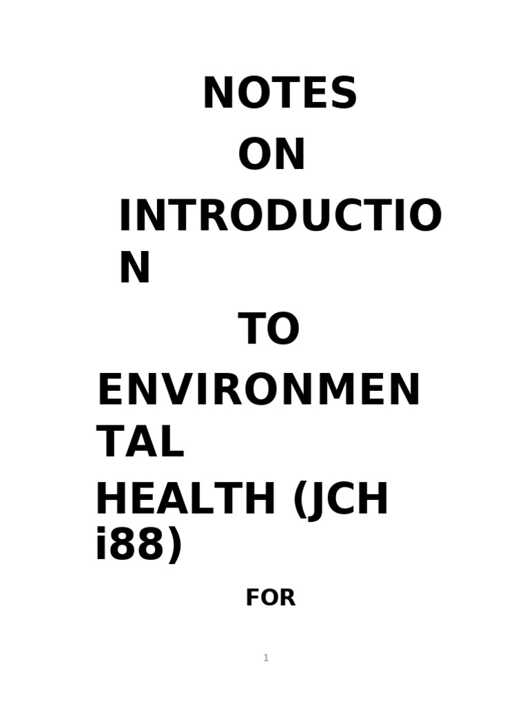 Introduction to Environmental Health Course | PDF | Air Pollution ...