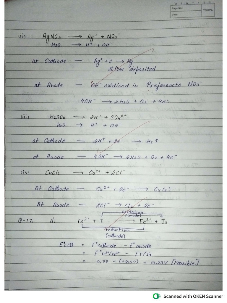 Electrochemistry Questions | PDF