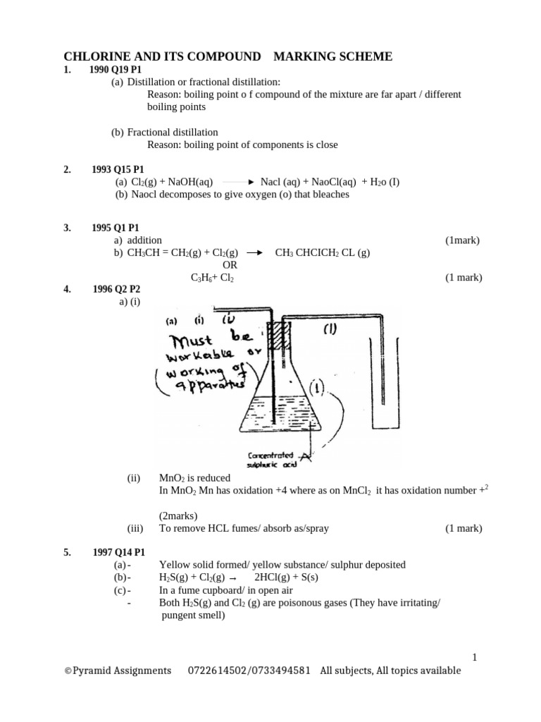 Chlorine Compounds and Reactions | PDF | Chlorine | Chloride