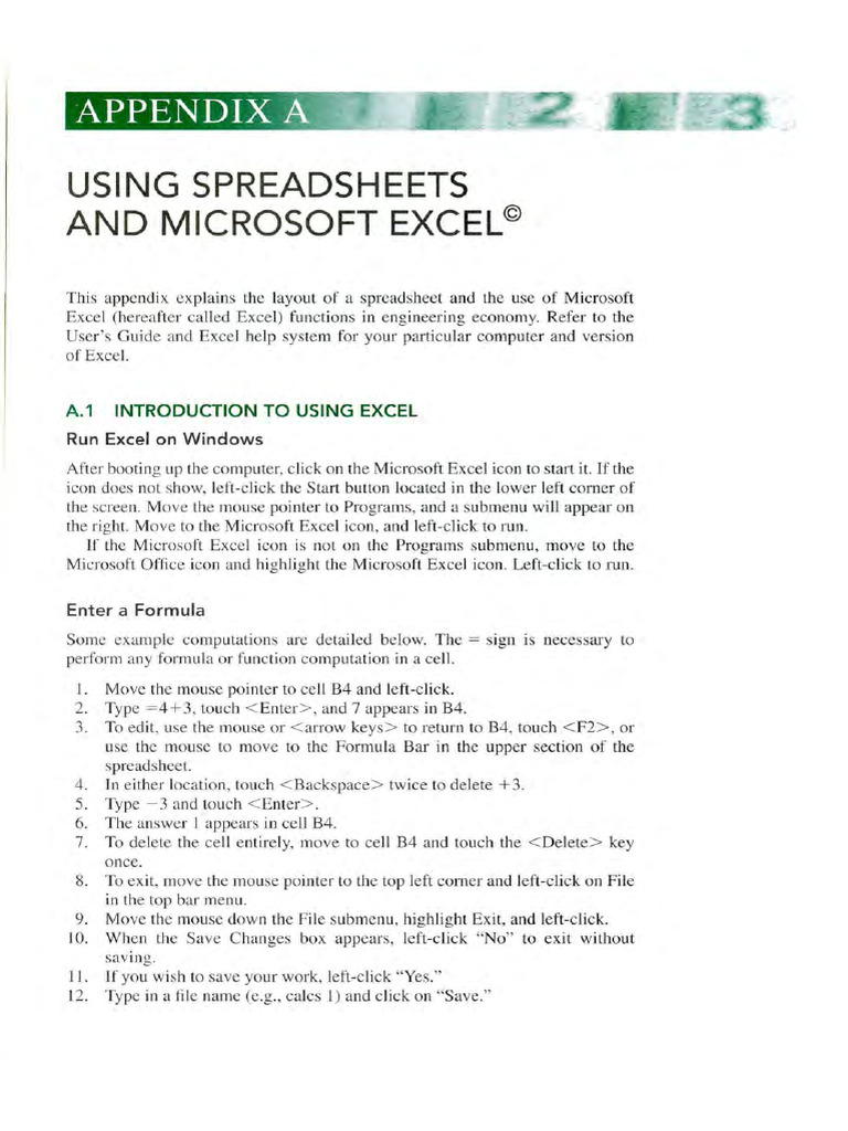 Using Spreadsheets and Microsoft Excel | PDF