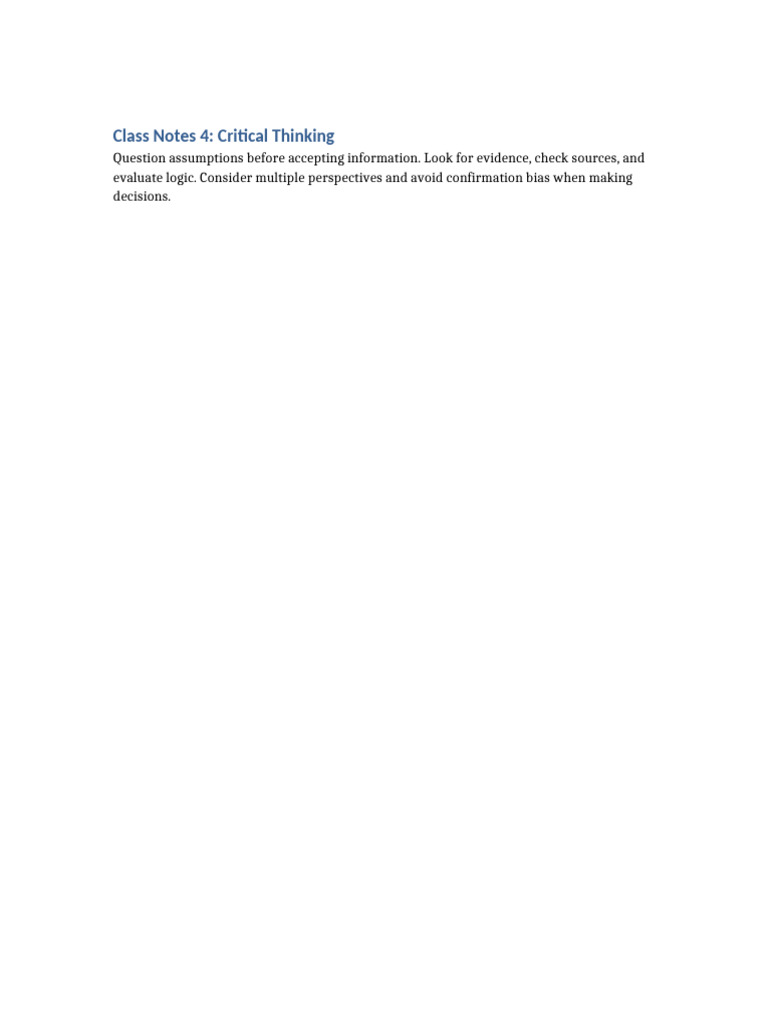 Classnotes Quality 4 | PDF